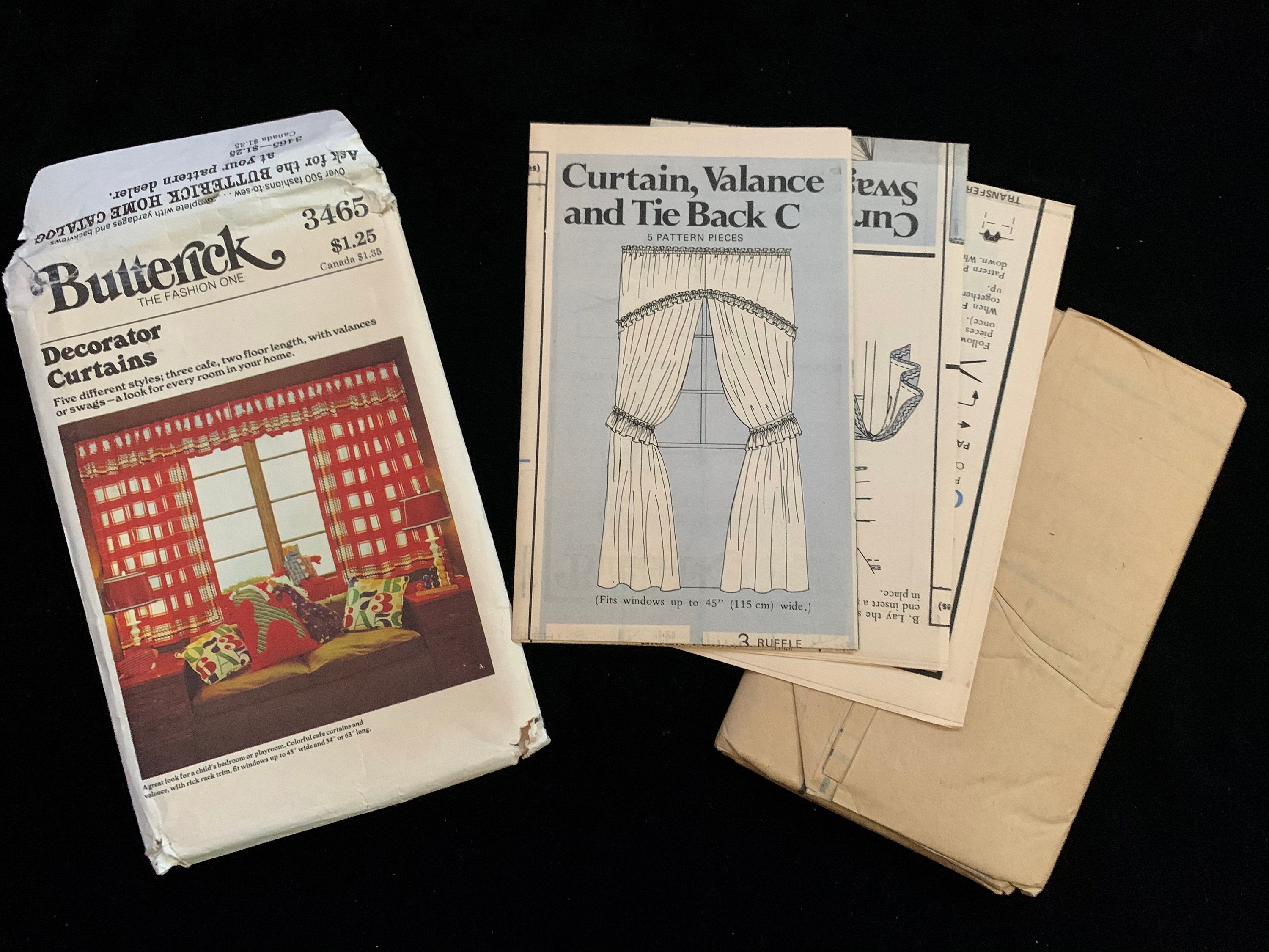 UNCUT Butterick 3465 Sewing Pattern Curtains Cafe Curtains | Etsy