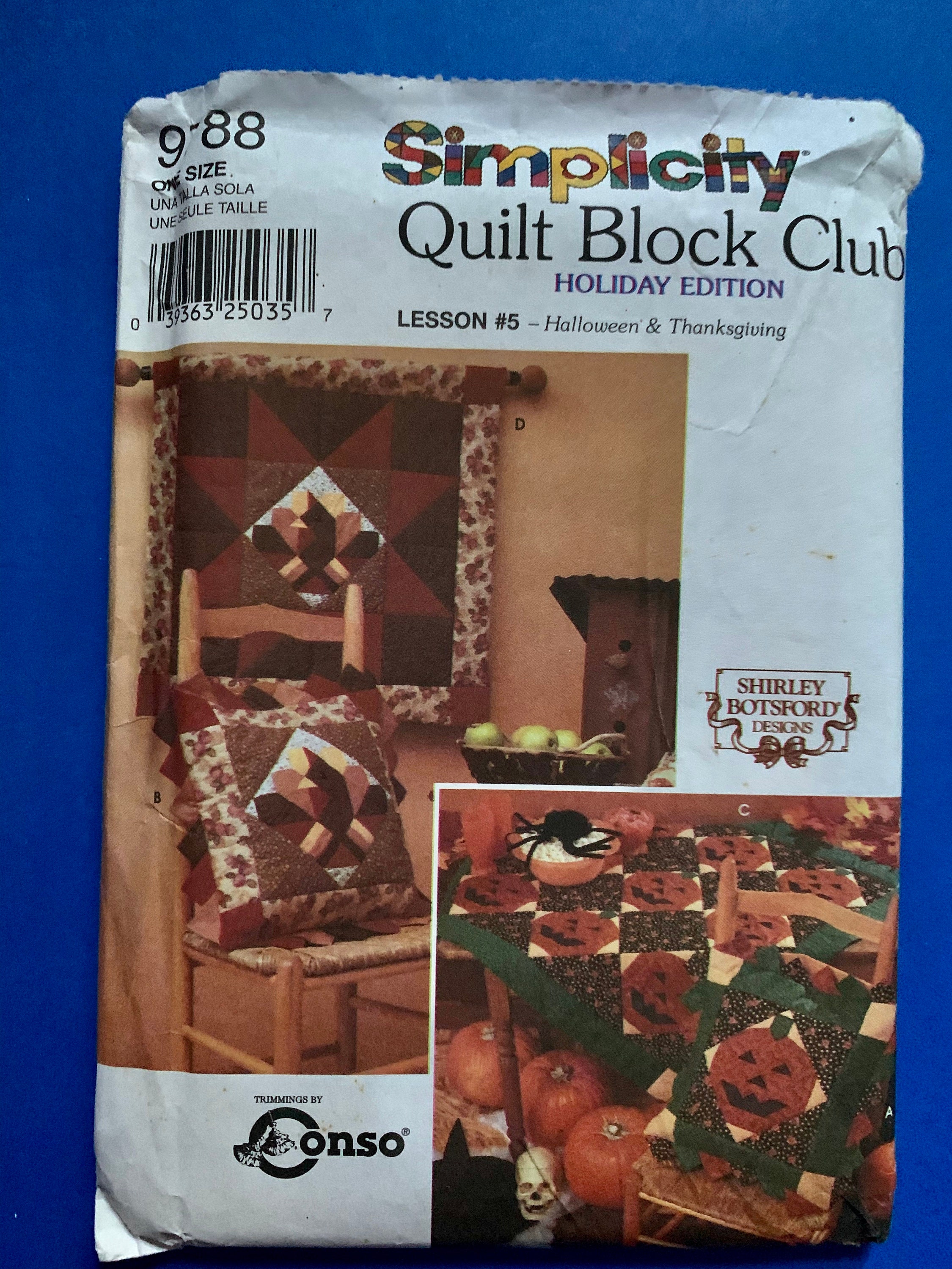 UNCUT Simplicity 9788 Quilt Block Club Holiday Ed. - Halloween ...