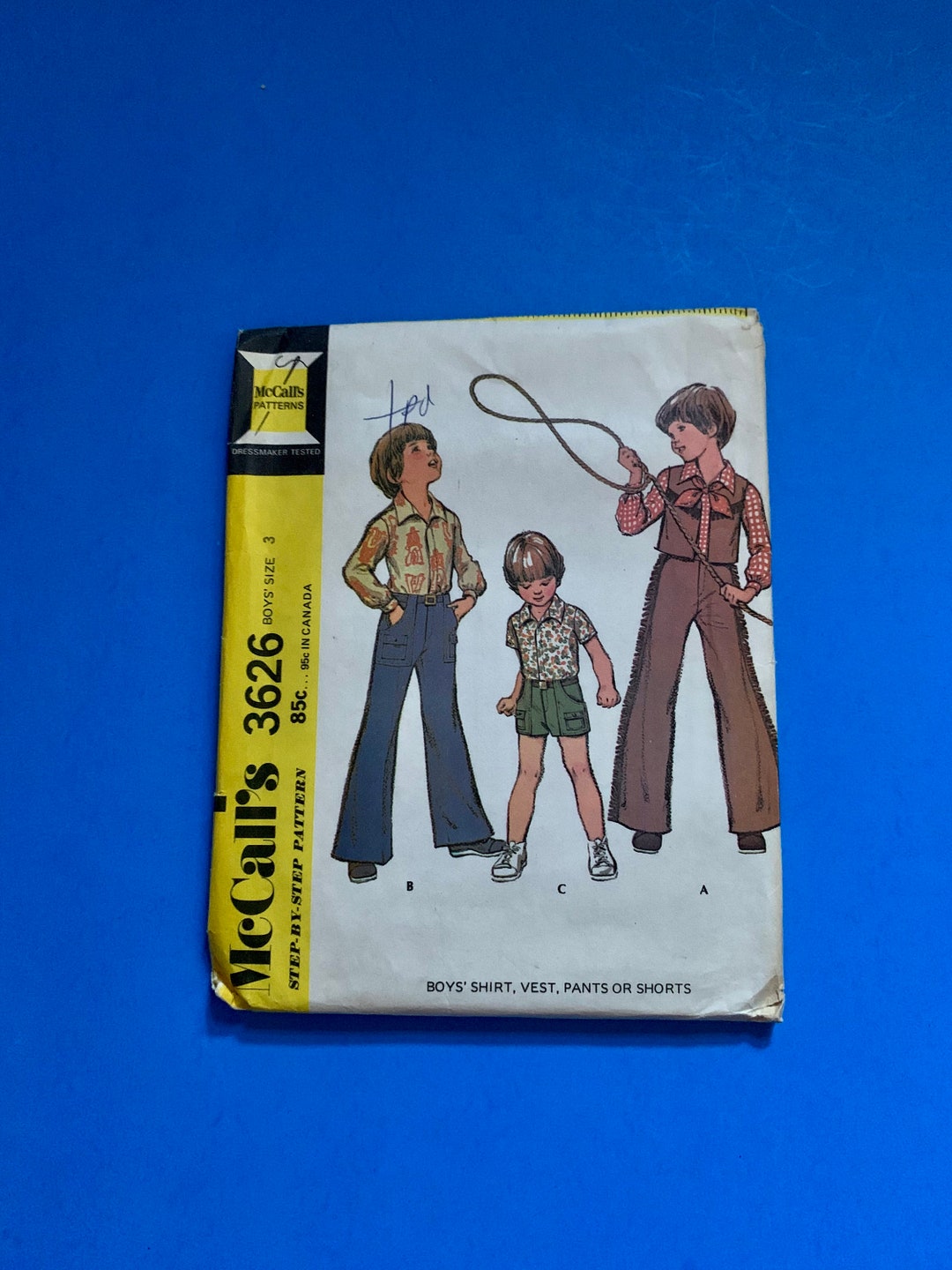 UNCUT Mccall's 3626 Boys Shirt, Vest, Pants or Shorts Sewing Pattern ...