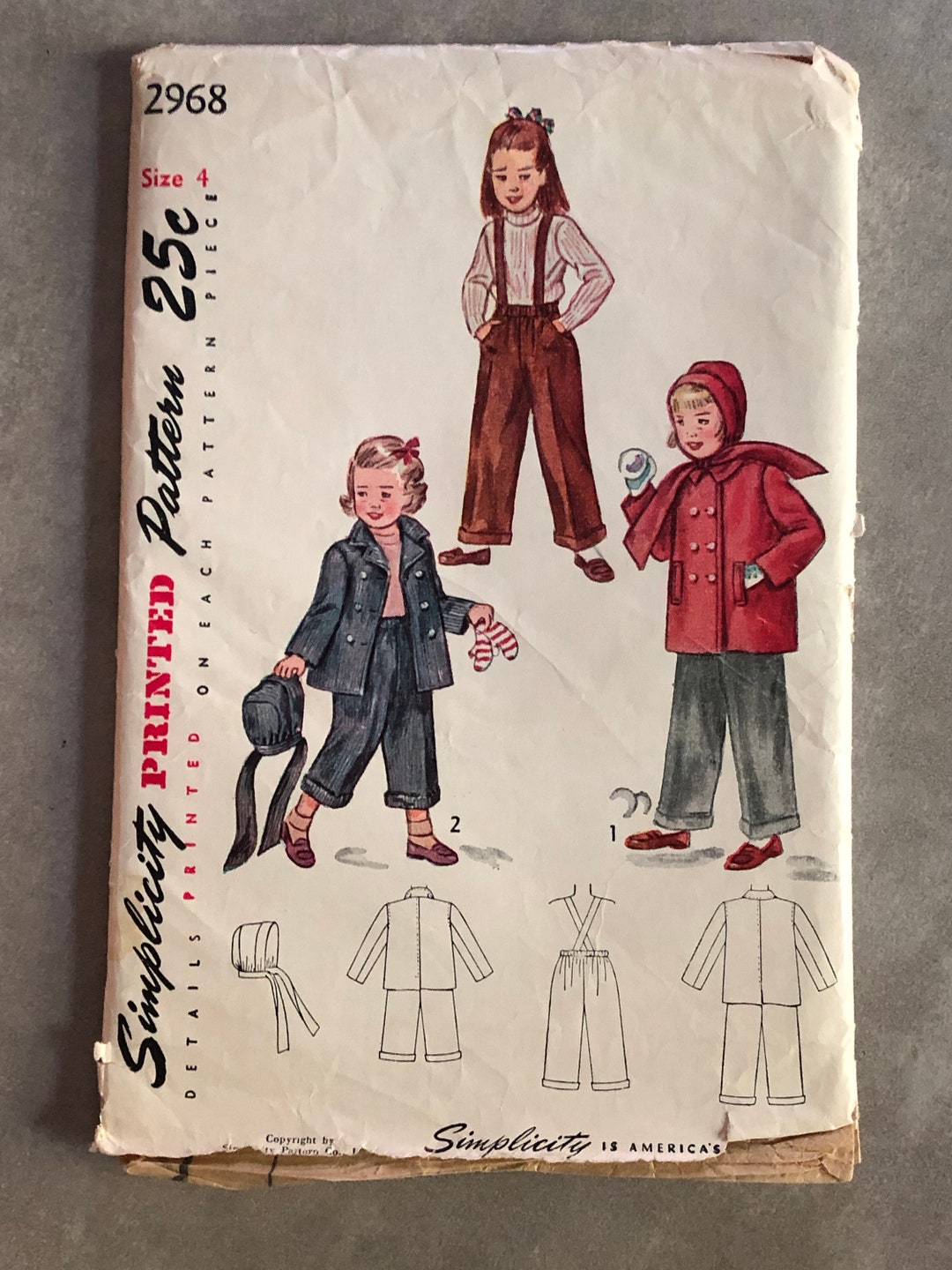 Simplicity 2968 Sewing Pattern Child's Jacket, Hood and Slacks in Two ...