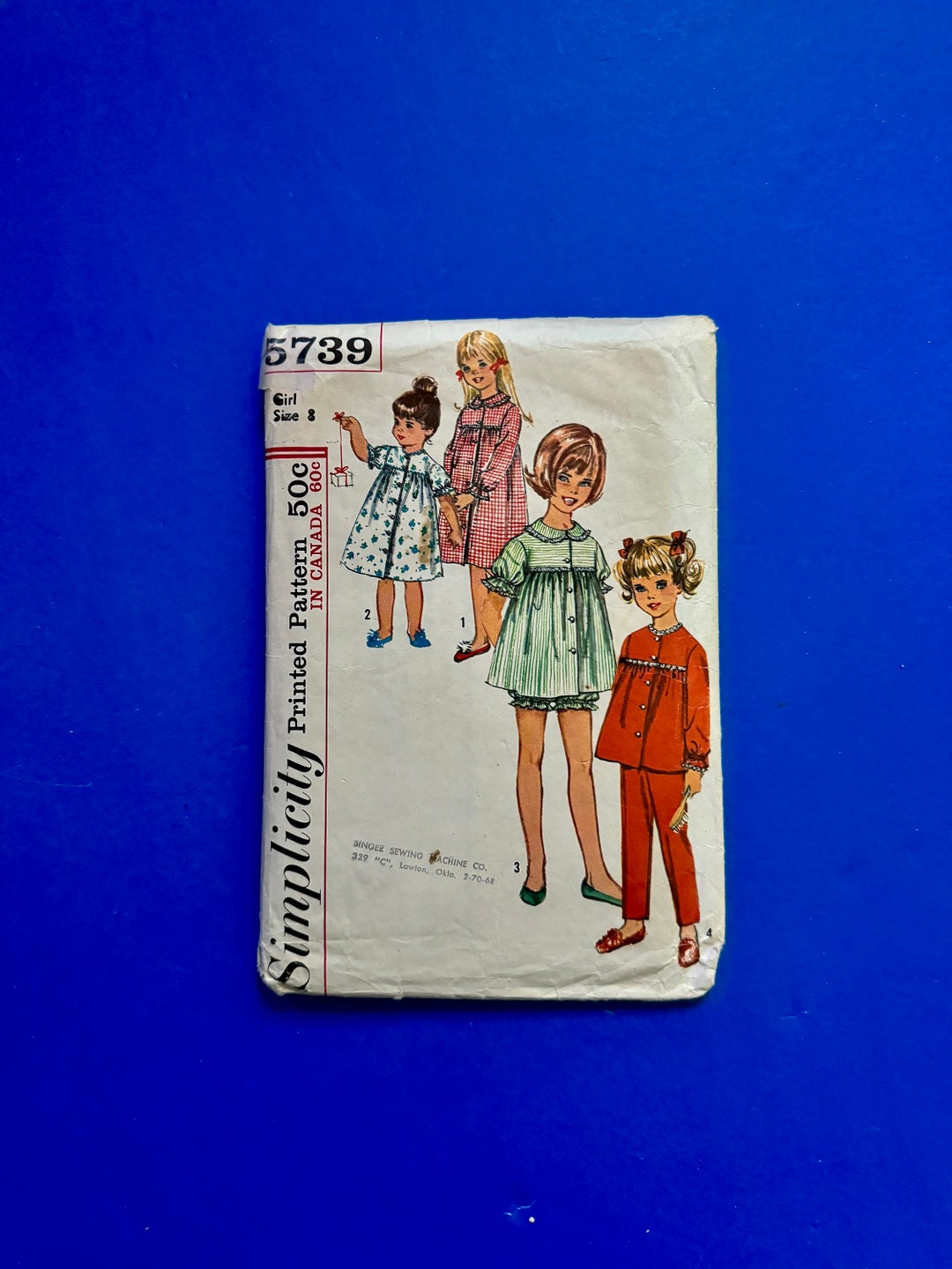 1960's Simplicity 5738 Girls Nightgown, Pajamas and Shortie Pajamas ...