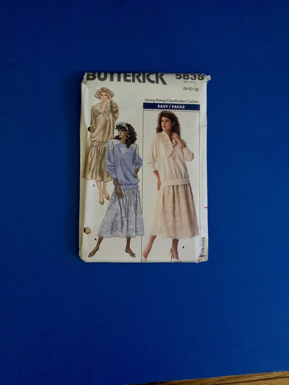 UNCUT Butterick 5838 Misses Loose Fitting Top and Skirt Sewing - Etsy