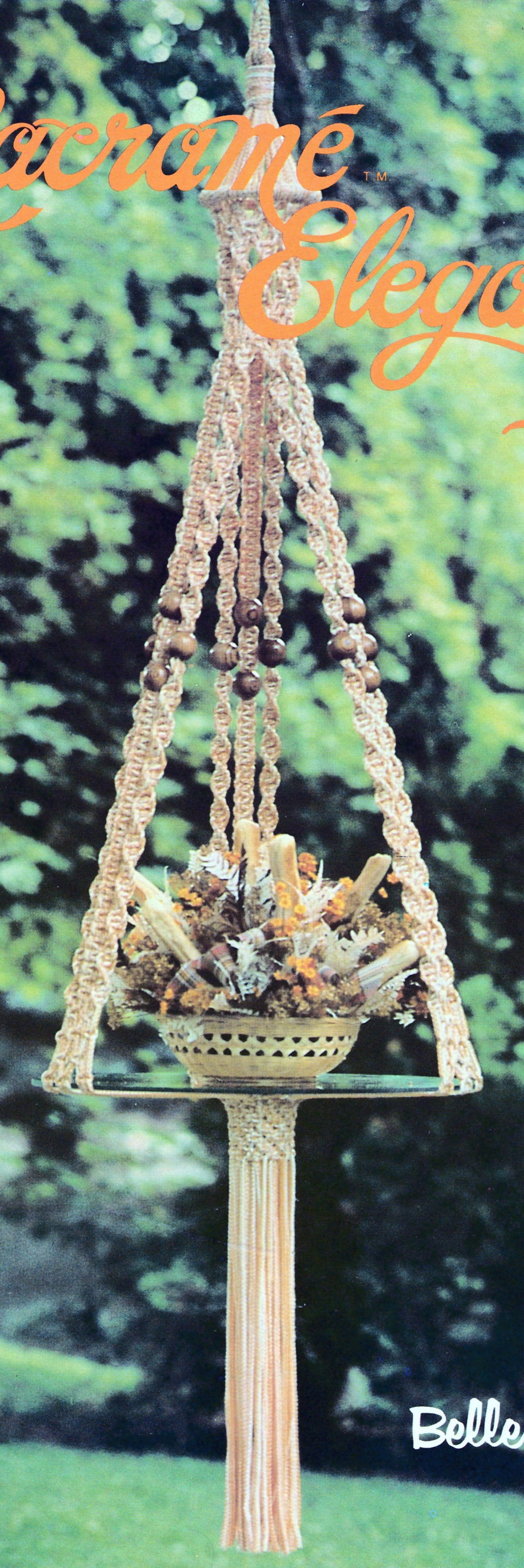 PDF Macrame Glass Table Top Plant Hanger Belle Pensee - Etsy