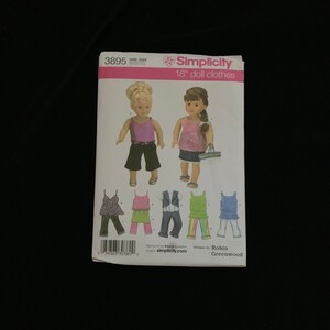 Simplicity 18" Doll Clothes Sewing Pattern 3895 -skirt, Pants, Bag and ...