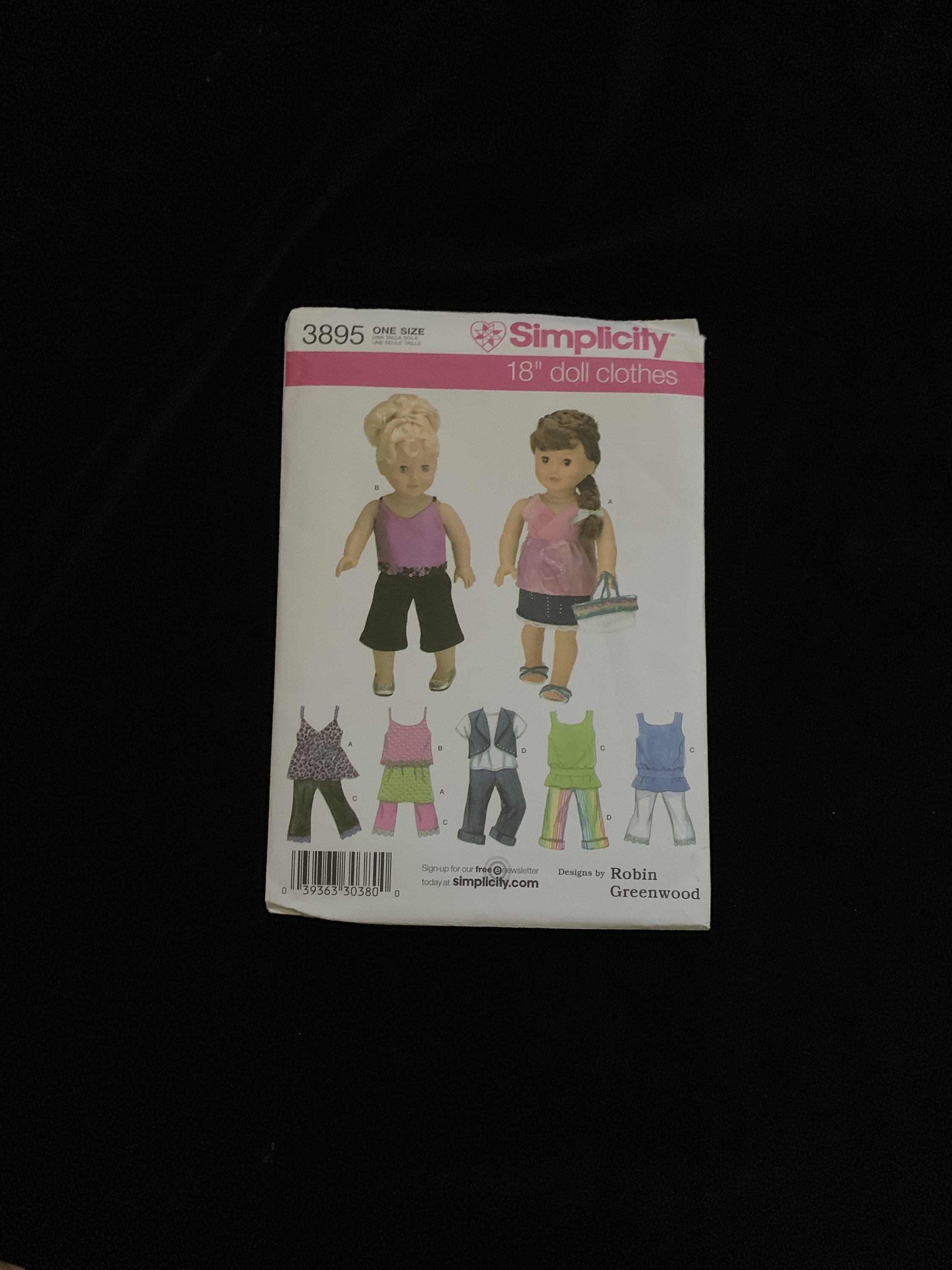 Simplicity 18 Doll Clothes Sewing Pattern 3895 skirt - Etsy