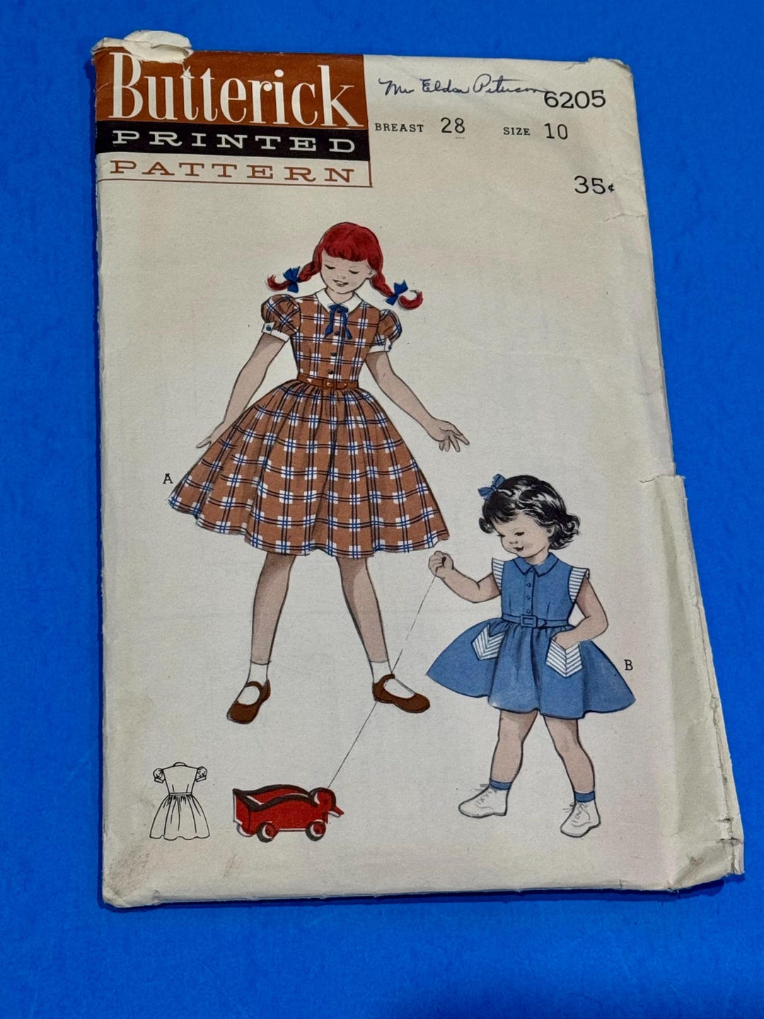 Butterick 6205 Girls' Dirndl Skirted One-piece Dress Sewing Pattern ...