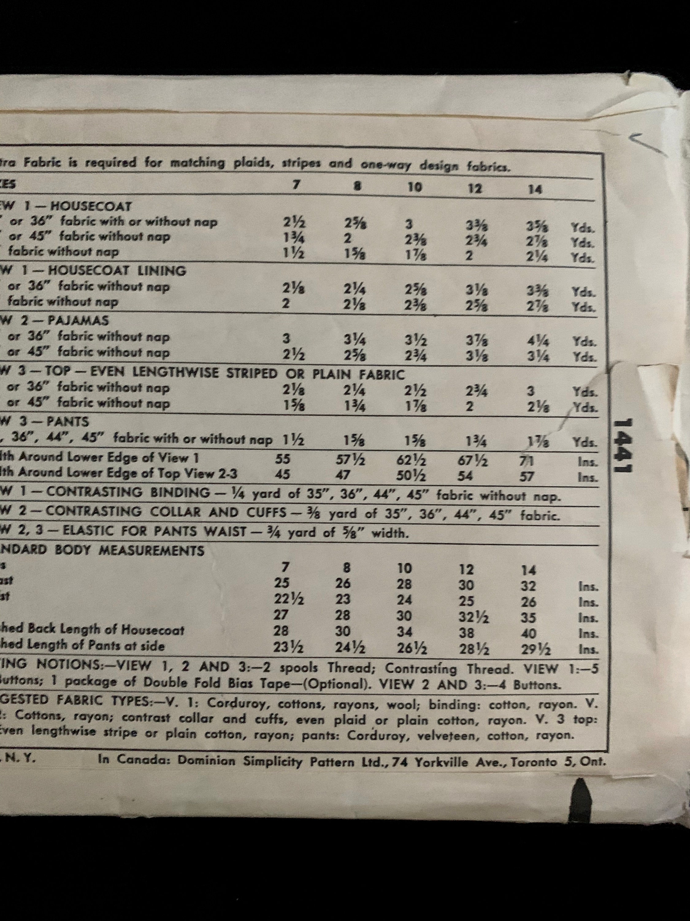 1950's Simplicity 1441 Sewing Pattern Girls' Housecoat | Etsy