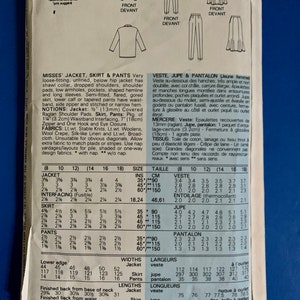 UNCUT Butterick 4049 Fast and Easy Misses Jacket, Skirt and Pants ...