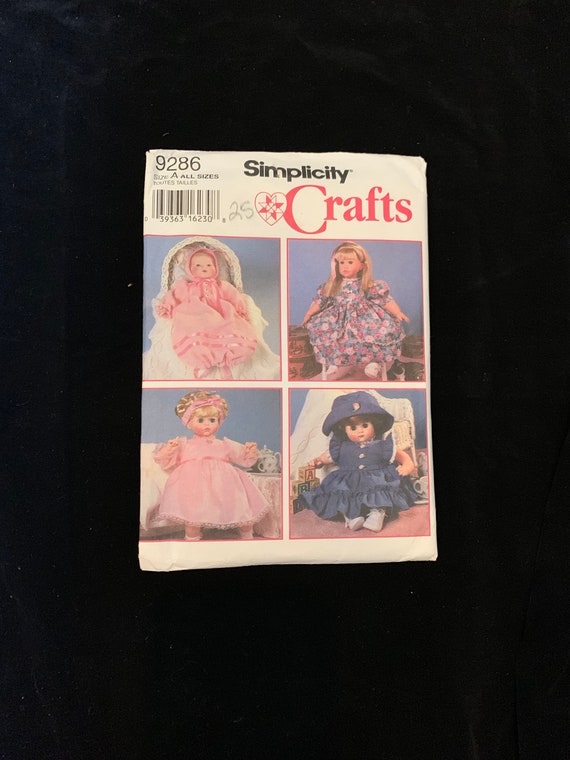 Simplicity 9286 Sewing Pattern for Doll Clothessizes | Etsy