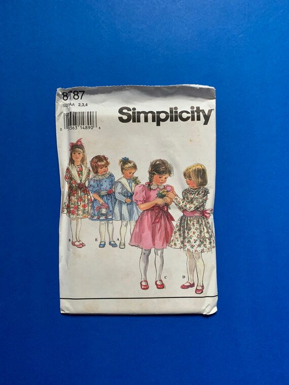 UNCUT Simplicity 8787 Sewing Pattern Girls' Dress With | Etsy