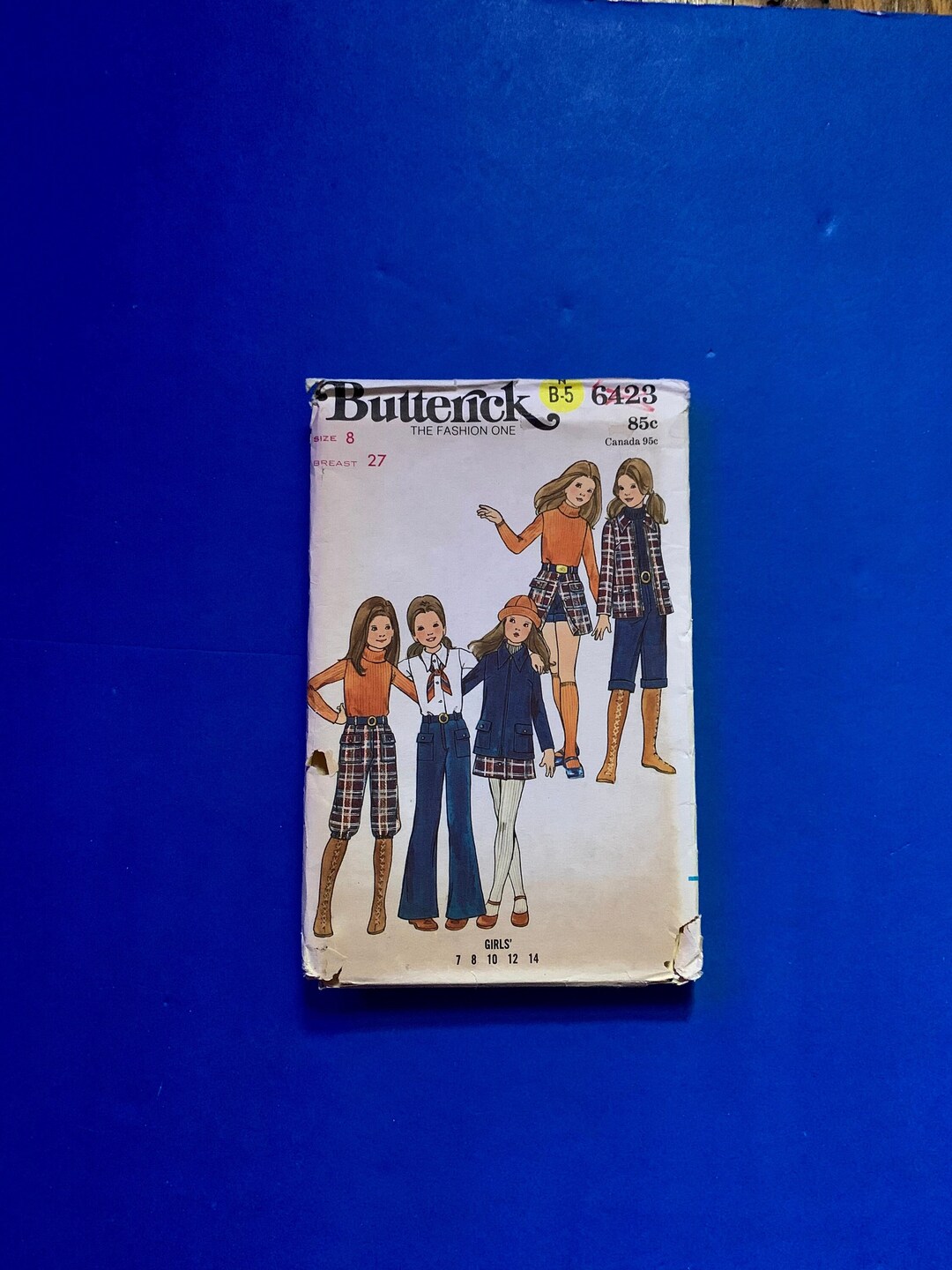 UNCUT Butterick 6423 - Girls Jacket, Skirt, Pants, Knickers, Gauchos ...