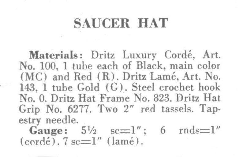 PDF 50's Vintage Crochet Hat Pattern Inverted Saucer Hat - Etsy