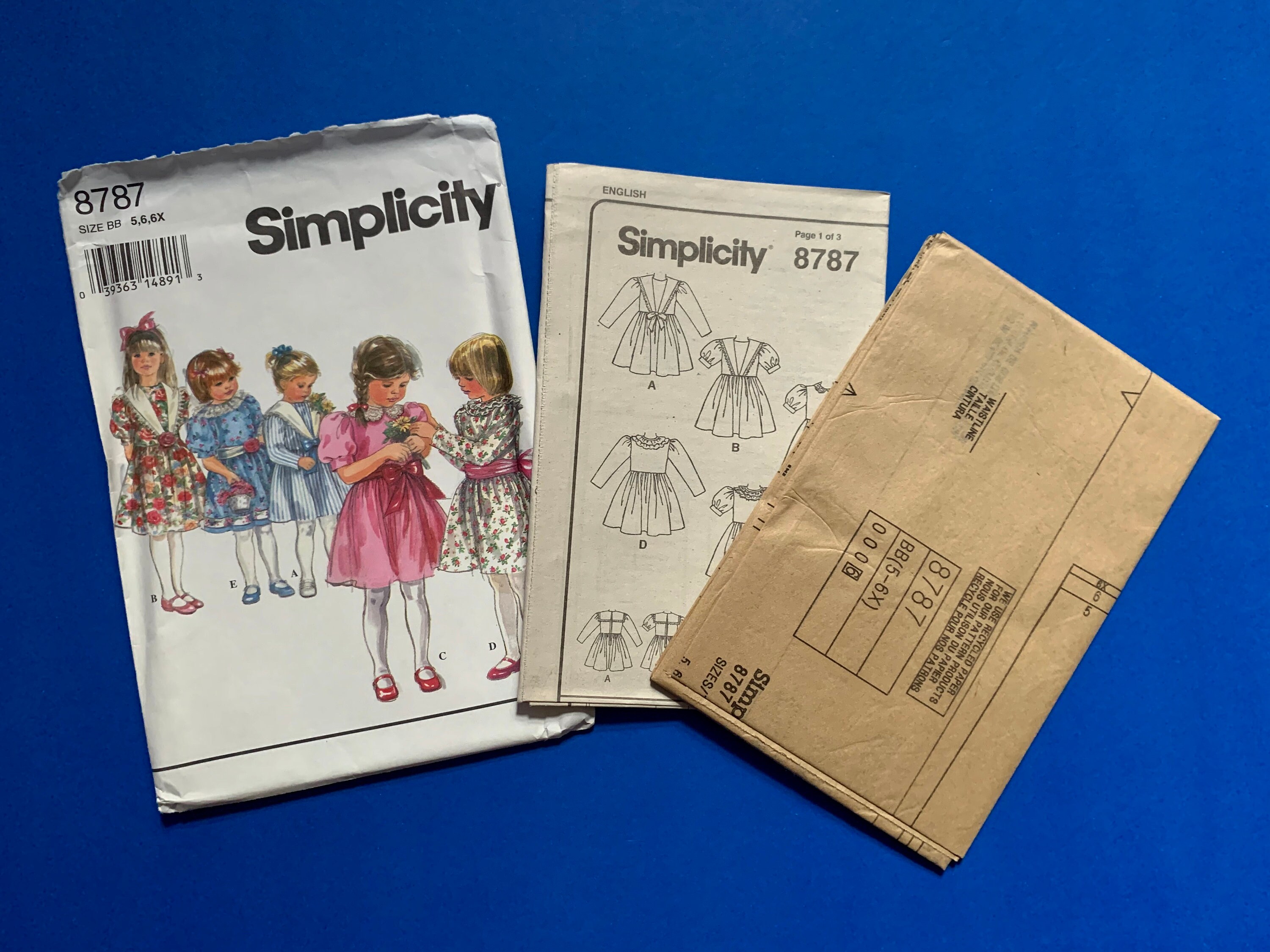 UNCUT Simplicity 8787 Sewing Pattern Girls' Dress with | Etsy