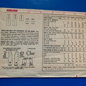 1960's Simplicity Girls' Jiffy Beach Dress, Top and Shorts Sewing ...