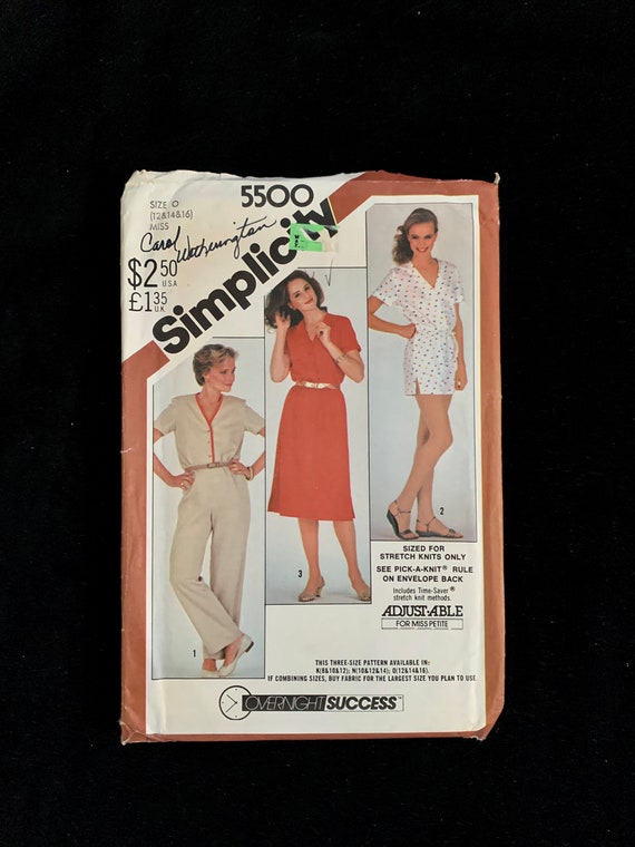 UNCUT Simplicity 5500 Misses Jumpsuit Romper and Pullover | Etsy España