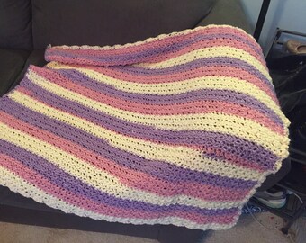 Crochet Baby Blanket Baby Girl Blanket turquoise Hot Pink - Etsy