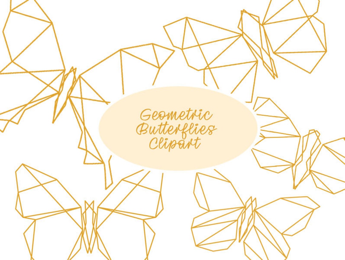 Geometric Butterflies Butterfly Clipart Digital Butterfly - Etsy