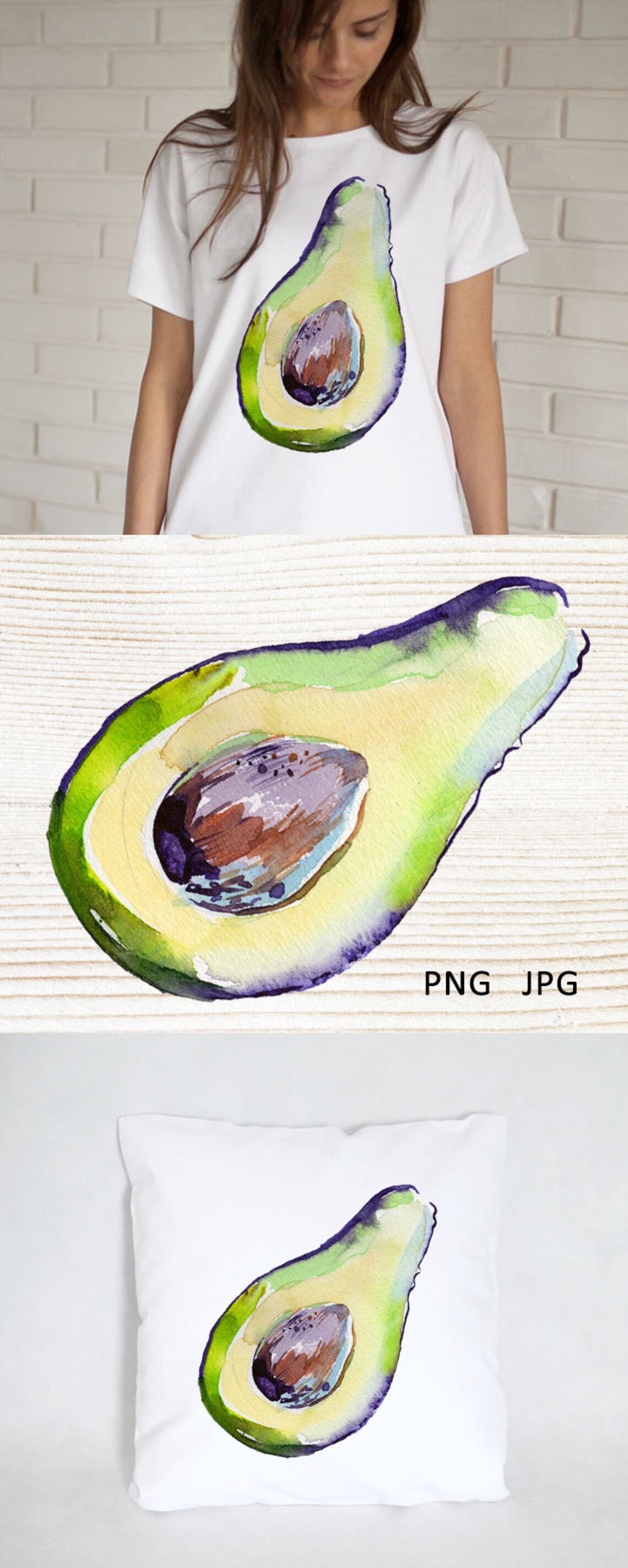 Watercolor Avocado, Avocado Clipart, Avocado Clip Art, Avocado Png ...