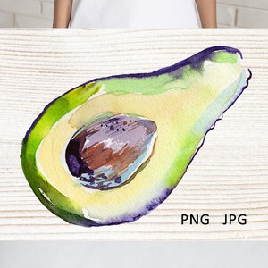 Watercolor Avocado, Avocado Clipart, Avocado Clip Art, Avocado Png ...