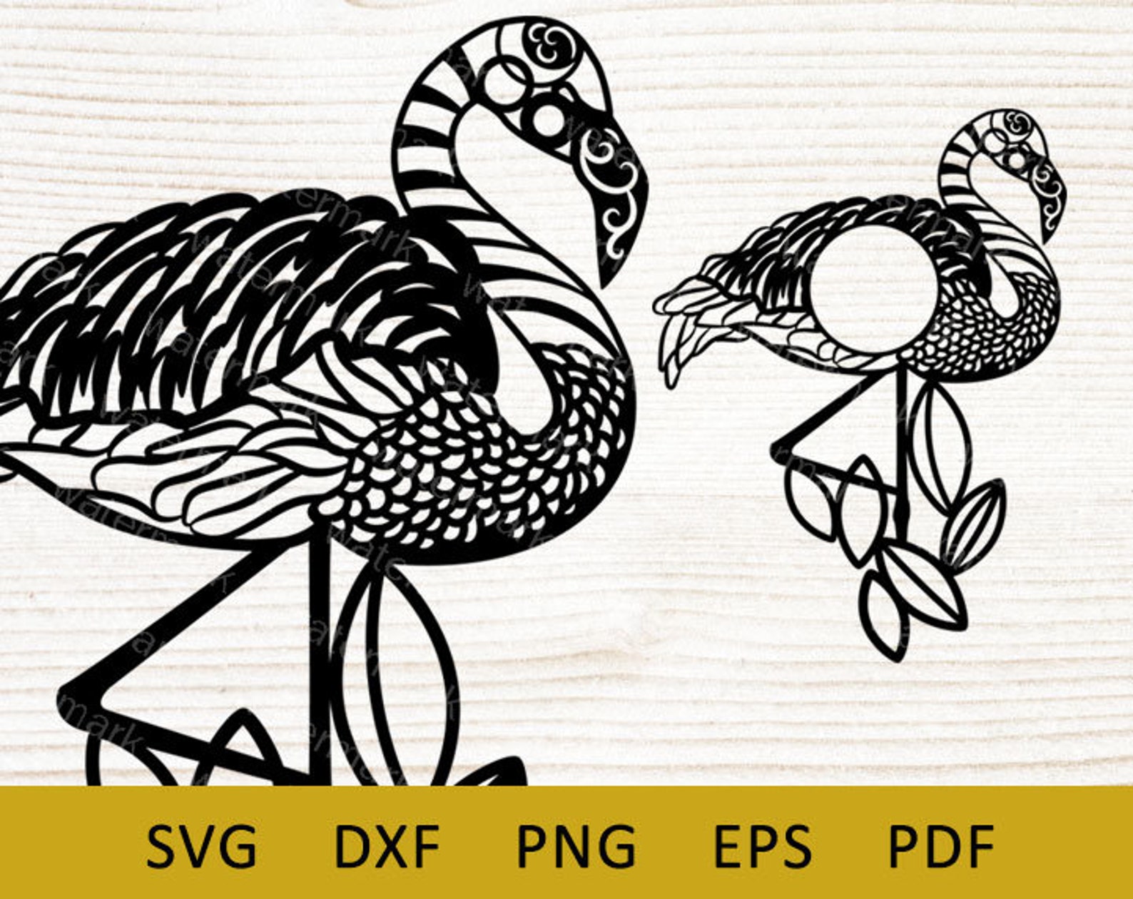 Flamingo svg flamingo svg monogram frame zentangle svg Cut | Etsy