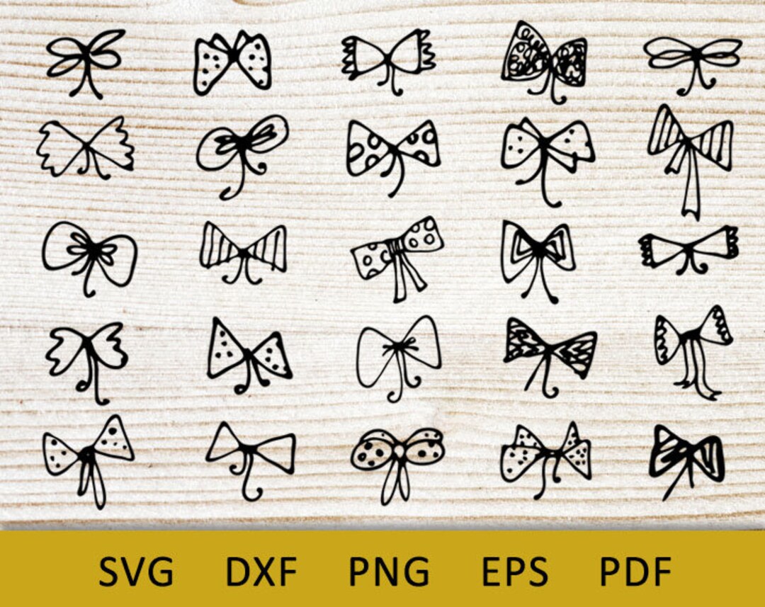 Bow Svg, Ribbon Svg, Bows Bundle Svg, Funny Svg, Doodle Svg, Cut File ...