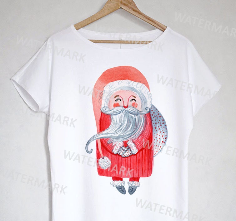 Santa Claus Clipart. Watercolor Hand-painted Christmas Clip Art ...