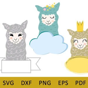 Llama Frame Svg, Alpaca Svg, Cute Llama Clipart, Cut File, Cricut ...