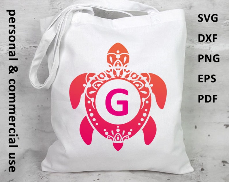 Sea Turtle Monogram Svg Mandala Turtle Svg Monogram Frame | Etsy