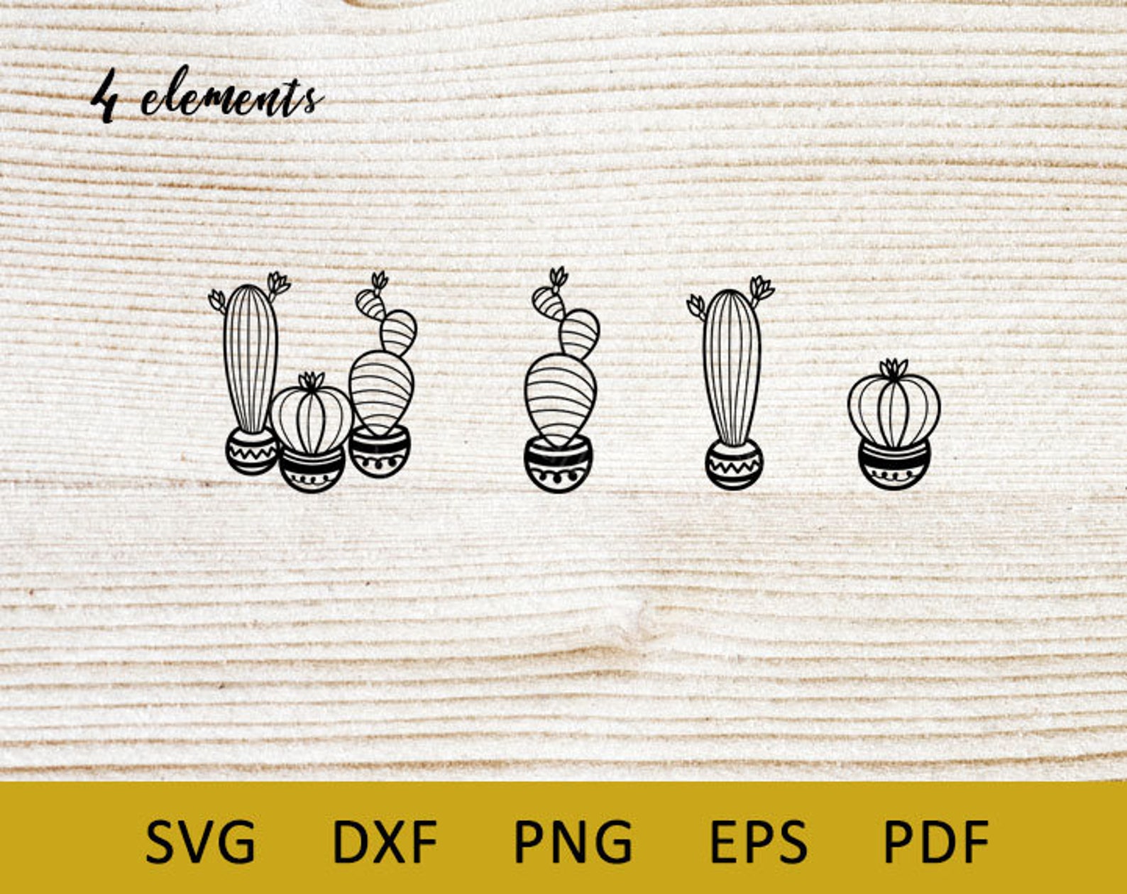 Cactus Svg Cacti Svg Clipart Cactus in Flower Pot Svg - Etsy