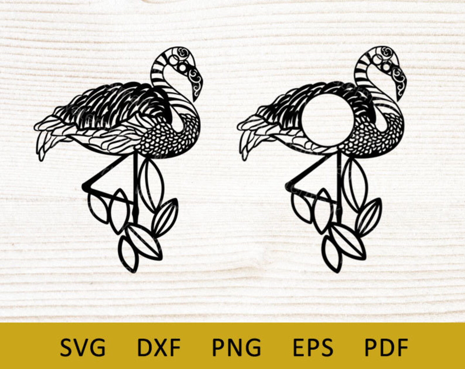 Flamingo svg flamingo svg monogram frame zentangle svg Cut | Etsy