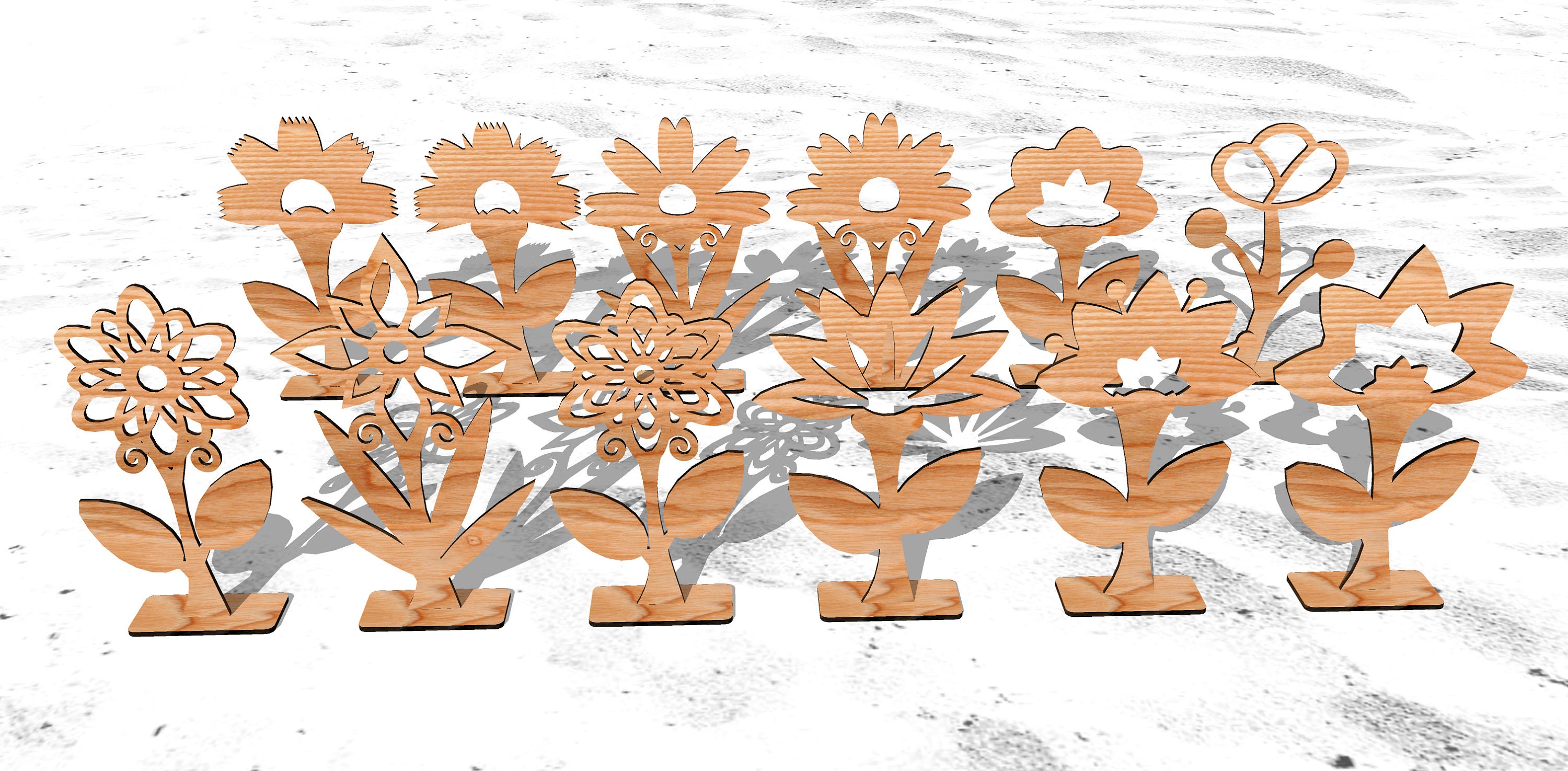 Vector model flower stands for laser cut cnc 12 designs 3 | Etsy