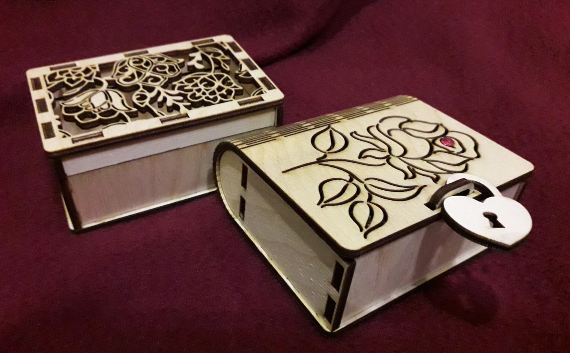 Mini cajas vector modelo para láser corte CNC 3 y 4 mm DXF | Etsy