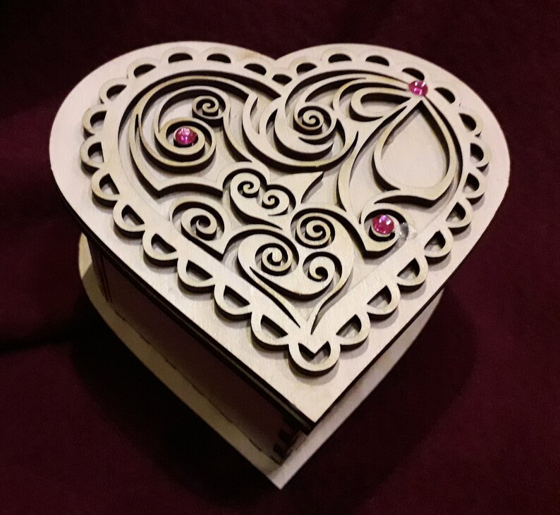 Heart Box Vector Model for Laser Cut Cnc 3 Mm DXF CDR Ai Eps | Etsy