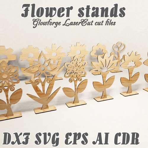 Flowers Set 1 two Sizes Five Styles Laser Cut Files | Etsy