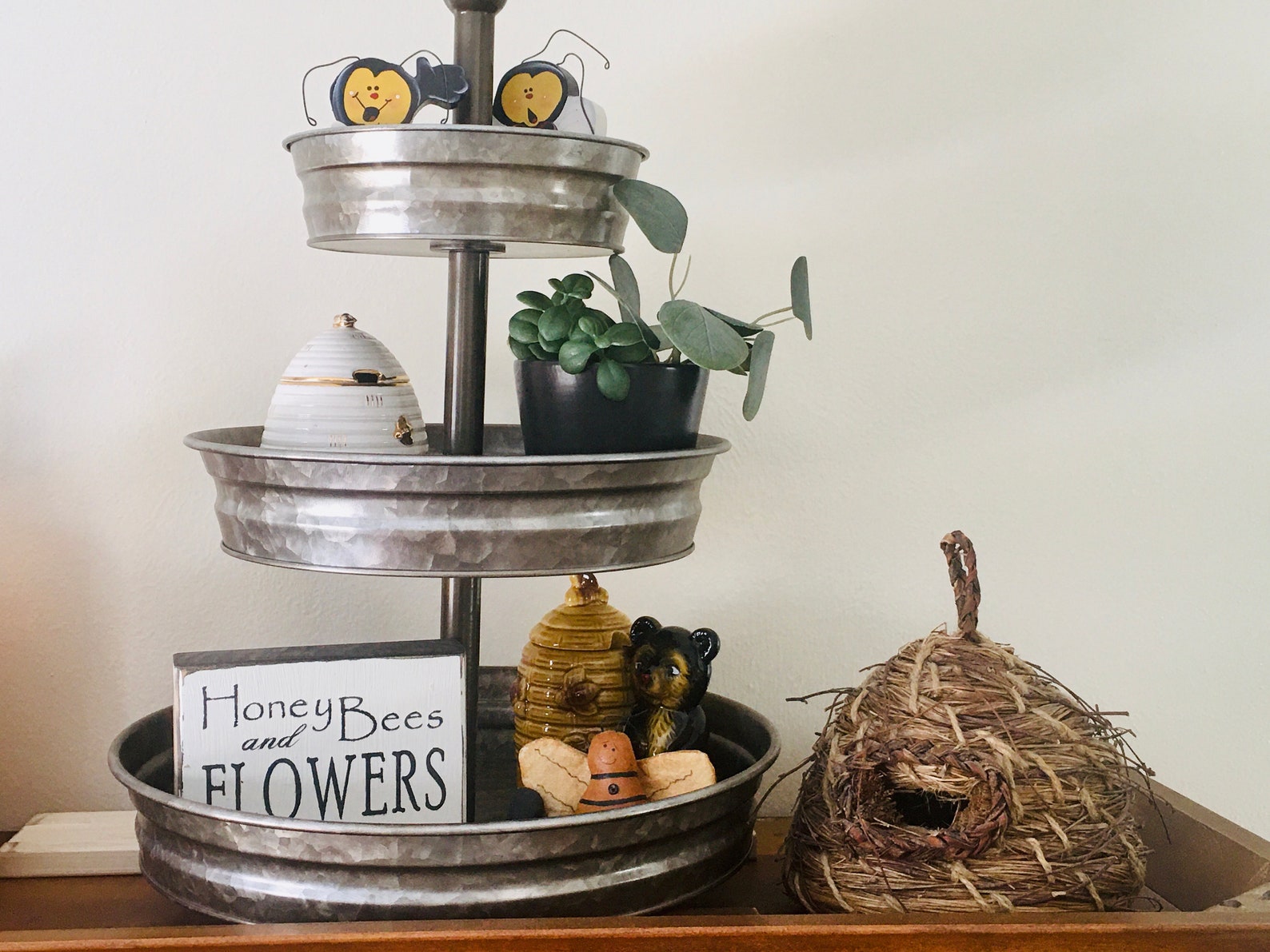 Honey Bees and Flowers Please Mini Wood Sign, Shelf Sitter, Sign Block ...