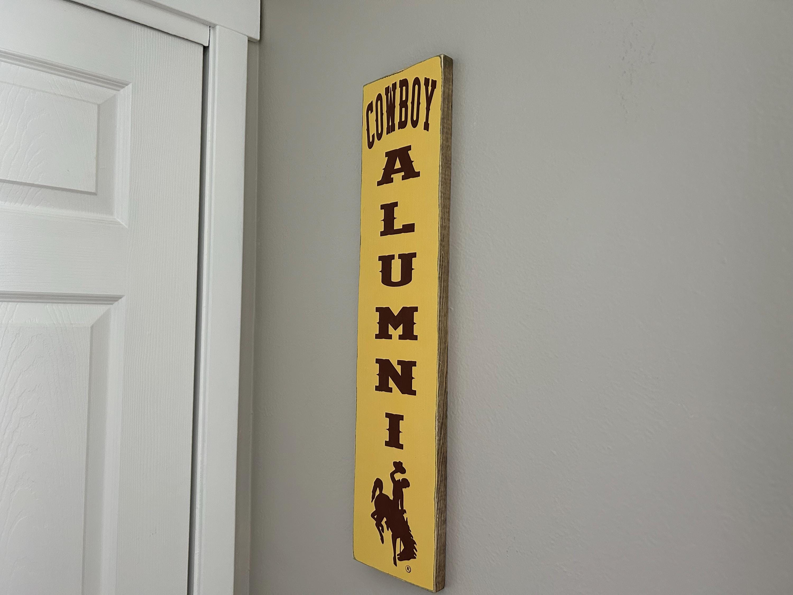 Licensed Cowboy Alumni Vertical Wood Sign, UW Alumni, Cowboy Alumni ...