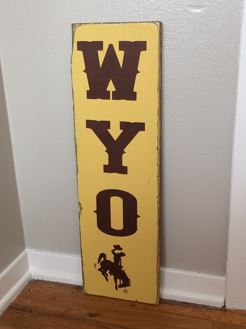 Licensed WYO Vertical Sign, Wyoming Cowboys, Vertical Sign, Wyoming ...