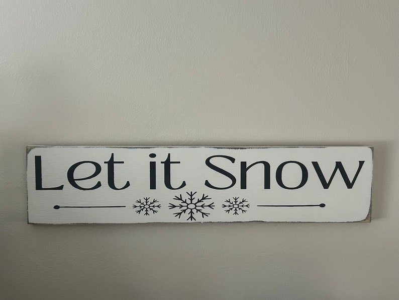 Rustic Let It Snow Wood Sign, Rustic Home Decor, Christmas Home Decor ...