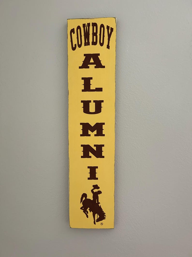 Licensed Cowboy Alumni Vertical Wood Sign, UW Alumni, Cowboy Alumni ...