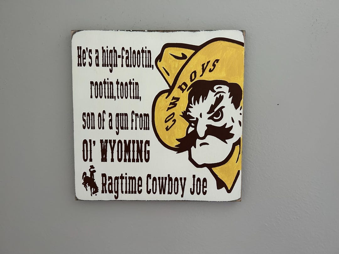 Licensed Wyoming Cowboy Joe Wood Sign, Cowboy Joe, Western Home Decor ...