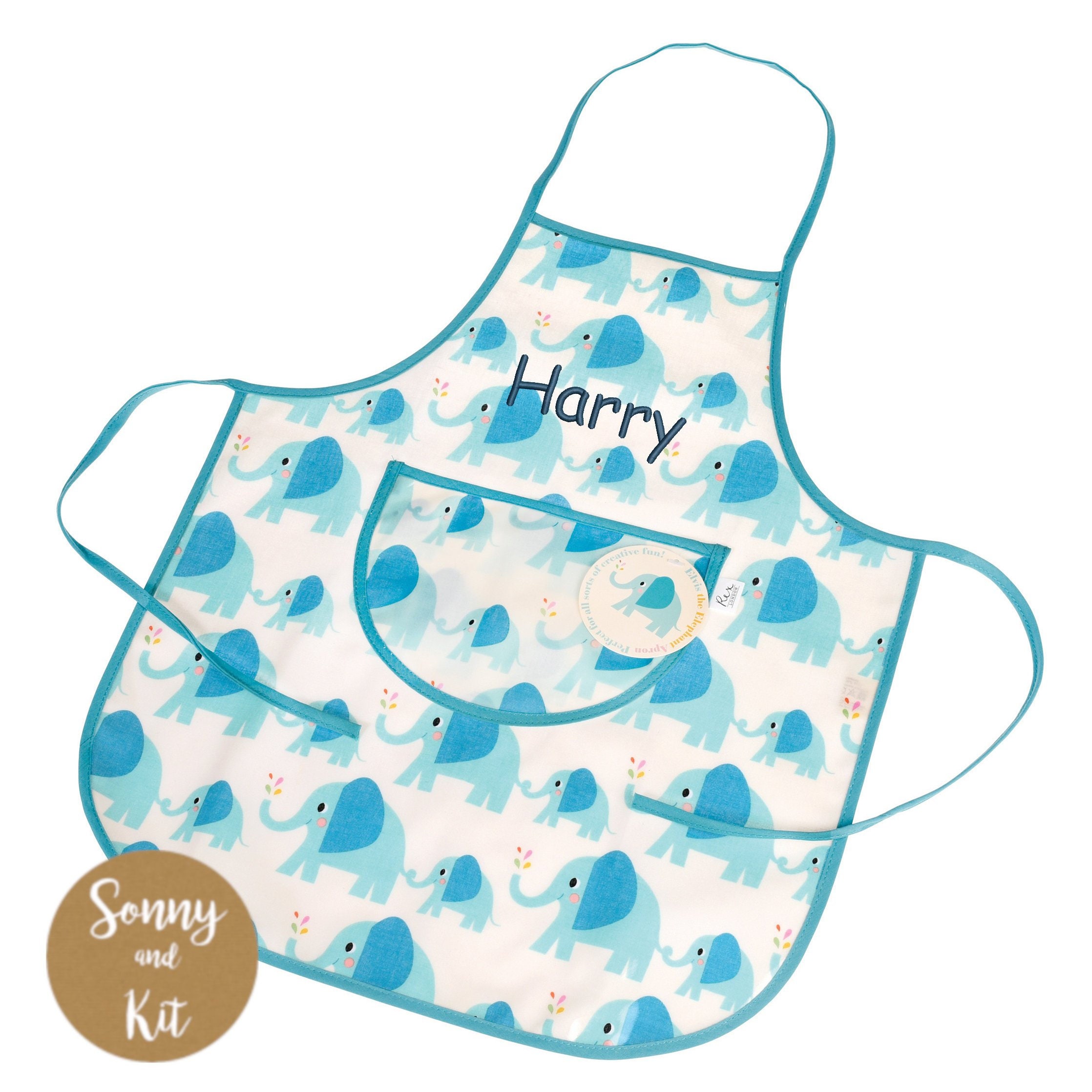 Personalised Elvis the Elephant Apron, Embroidered, Laminated Cotton - Etsy