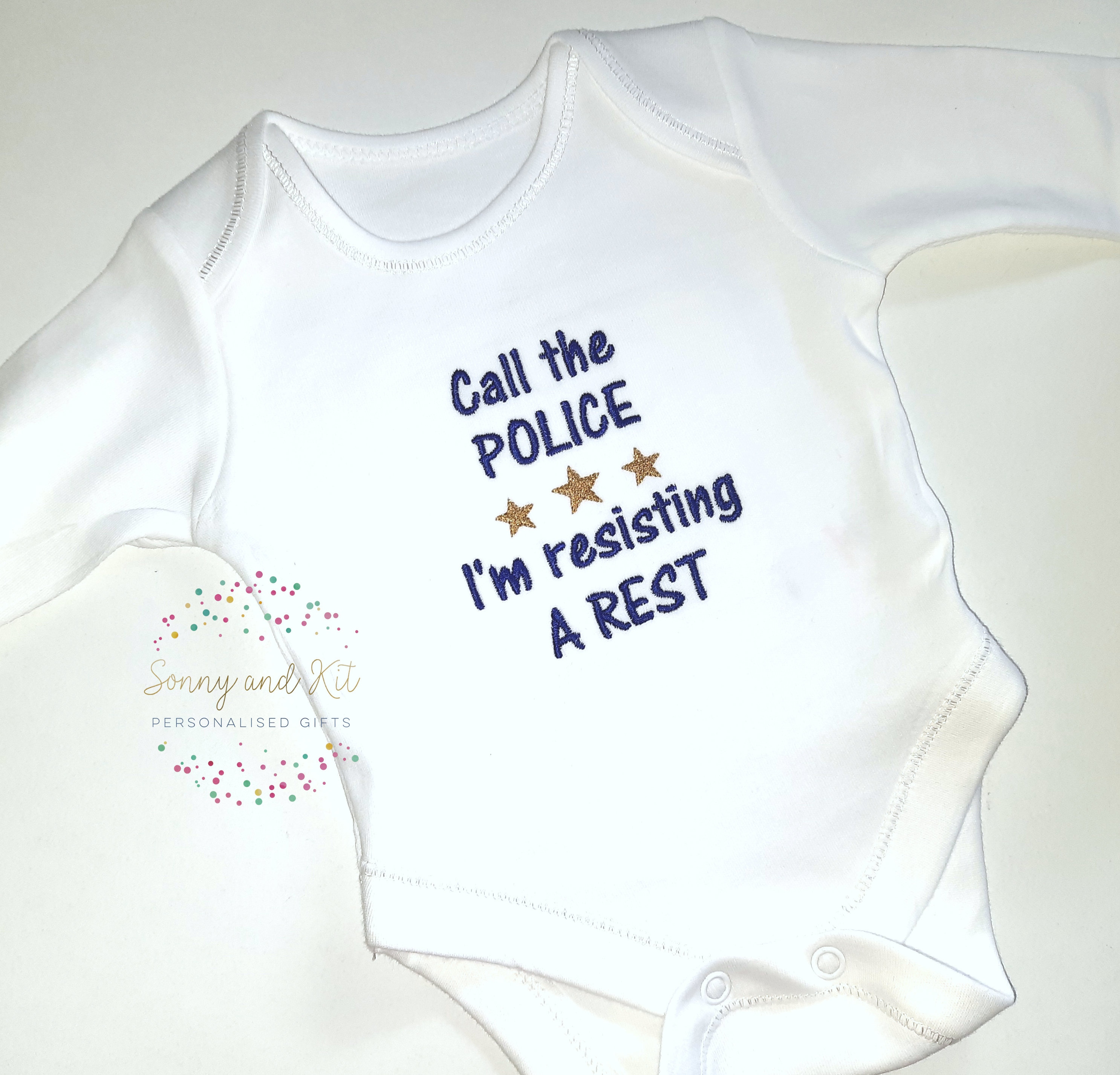 Cute Baby Police Themed Vest Gender Neutral Bodysuit | Etsy