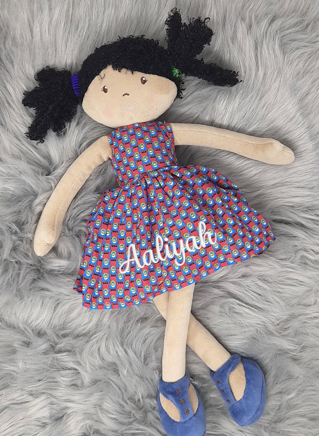 Personalised POC Rag Doll, Embroidered With Any Name, Custom Cloth Doll ...