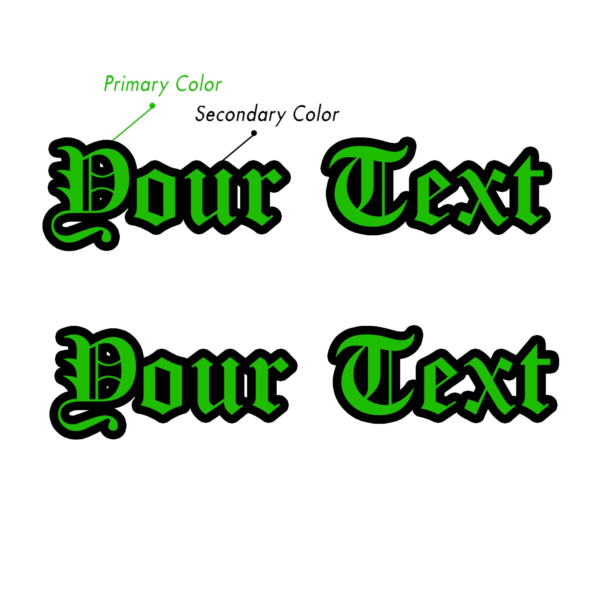 Custom Helmet Decal X2 Olde English Font 2 Layer Vinyl - Etsy