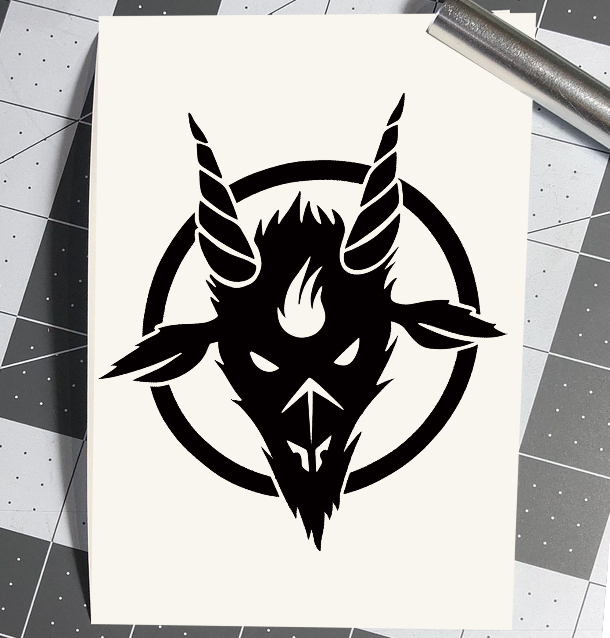 Baphomet Goat Head Vinyl Car / Motorcycle Decal - Etsy