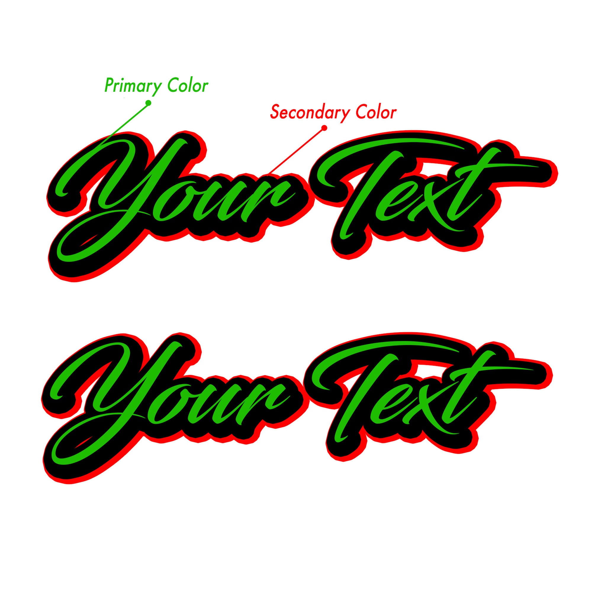 Custom Helmet Decal X2 Script Font 3 Layer Vinyl Decal - Etsy