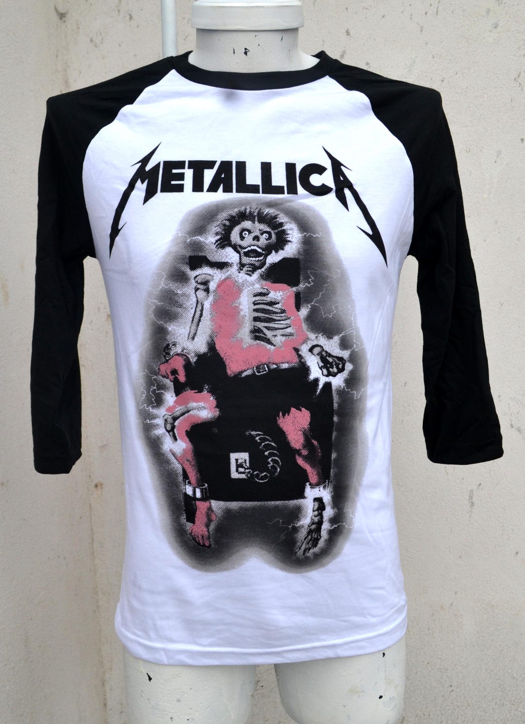 Metallica Slim Fit Shirt Electric Chair Ride the Lighting Raglan ...