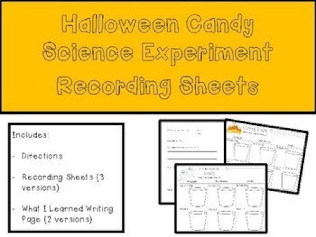 Halloween Candy Science Experiment Printable Homeschool - Etsy