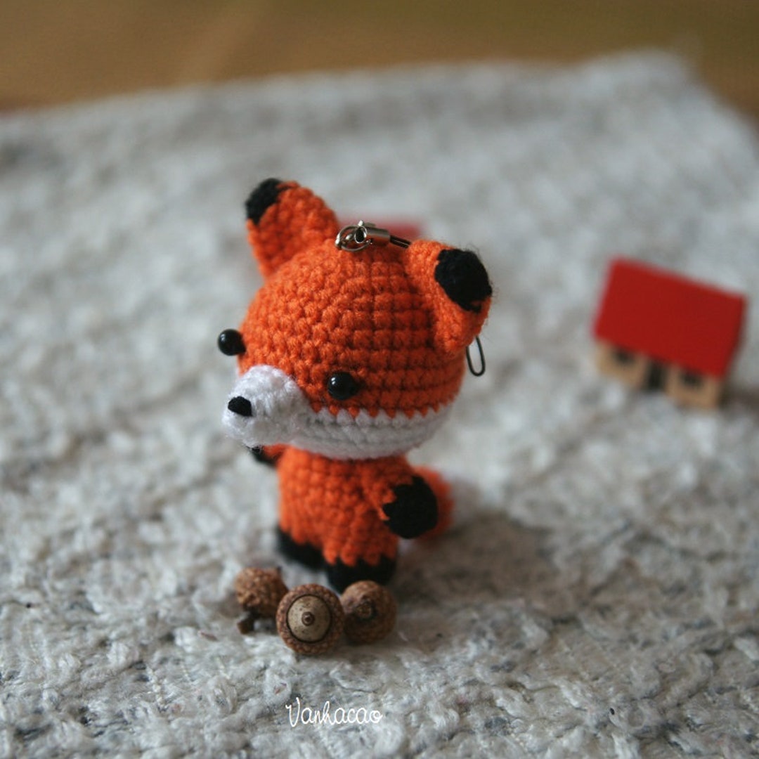 Fox Crocheted Keychain Stuffed Animal Mini Cuddly Toy Gift - Etsy France