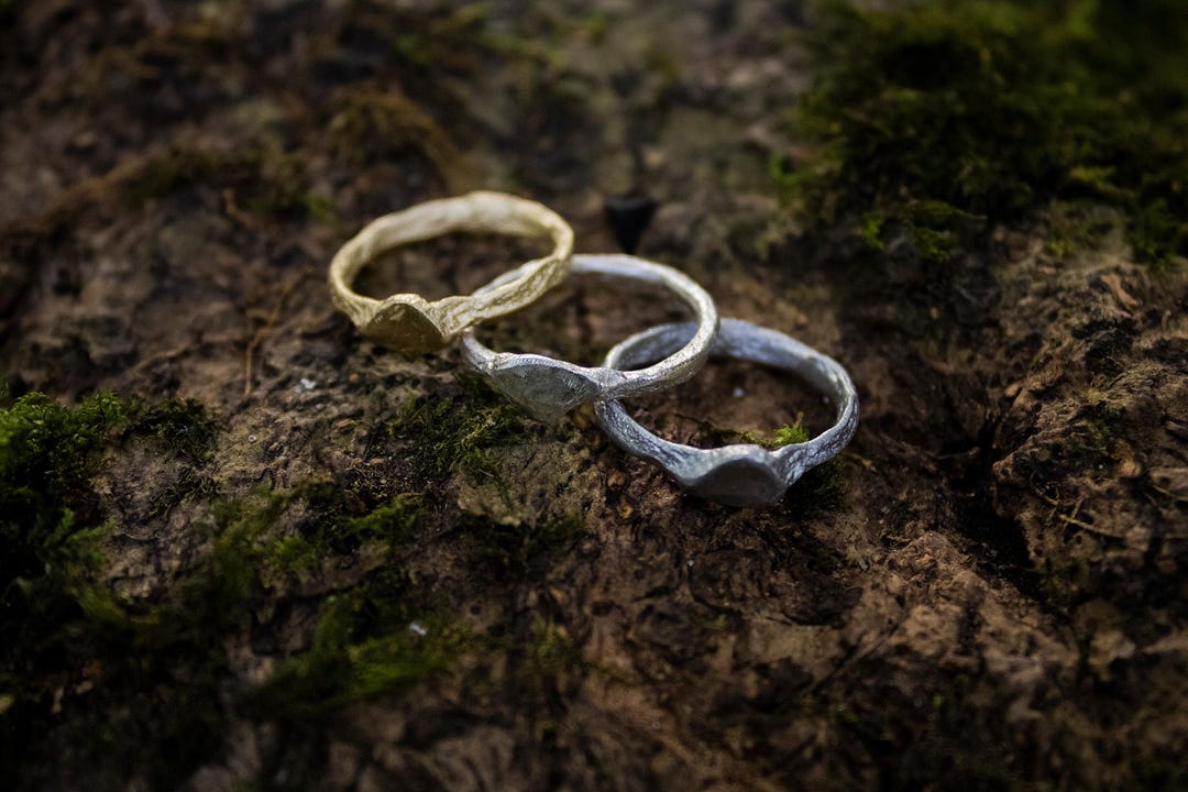 Ancient Signet // Handmade Hammered Signet Ring Solid Silver 14kt Gold ...